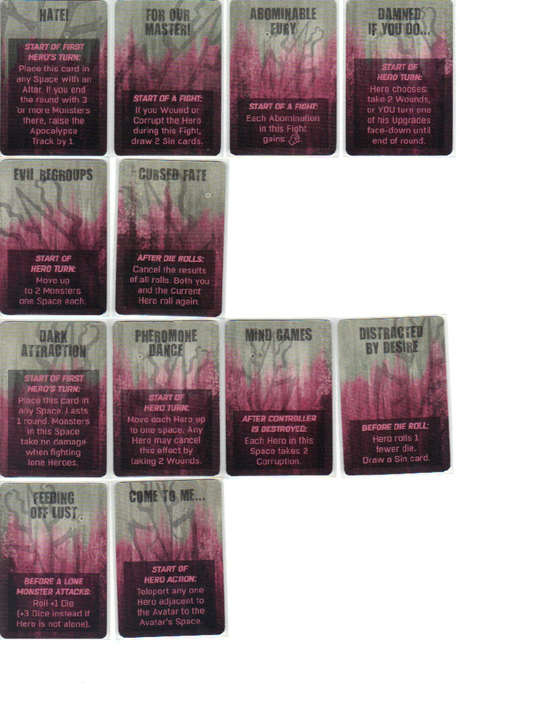 The Others: Seven Sins, Lust Deck | PDF