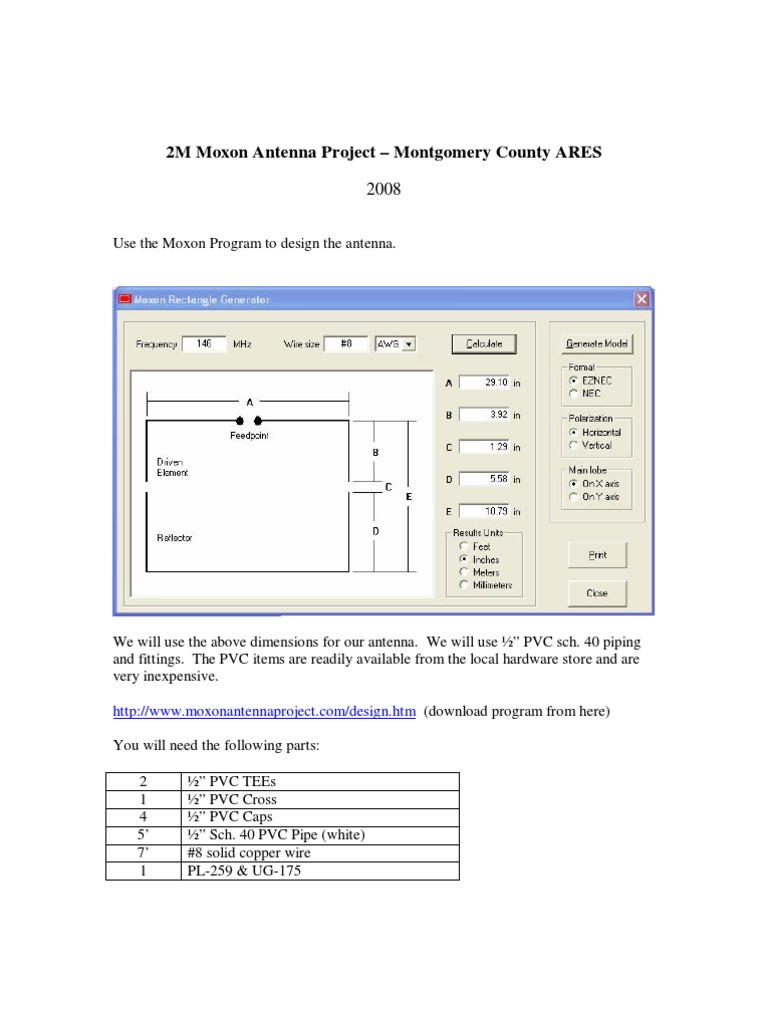 ARES 2M Moxon Antenna | PDF | Coaxial Cable | Antenna (Radio)