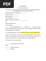 Director Interest and Disqualification Form | PDF