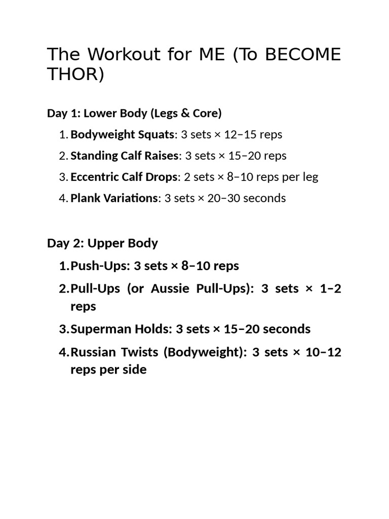 Thor Workout | PDF