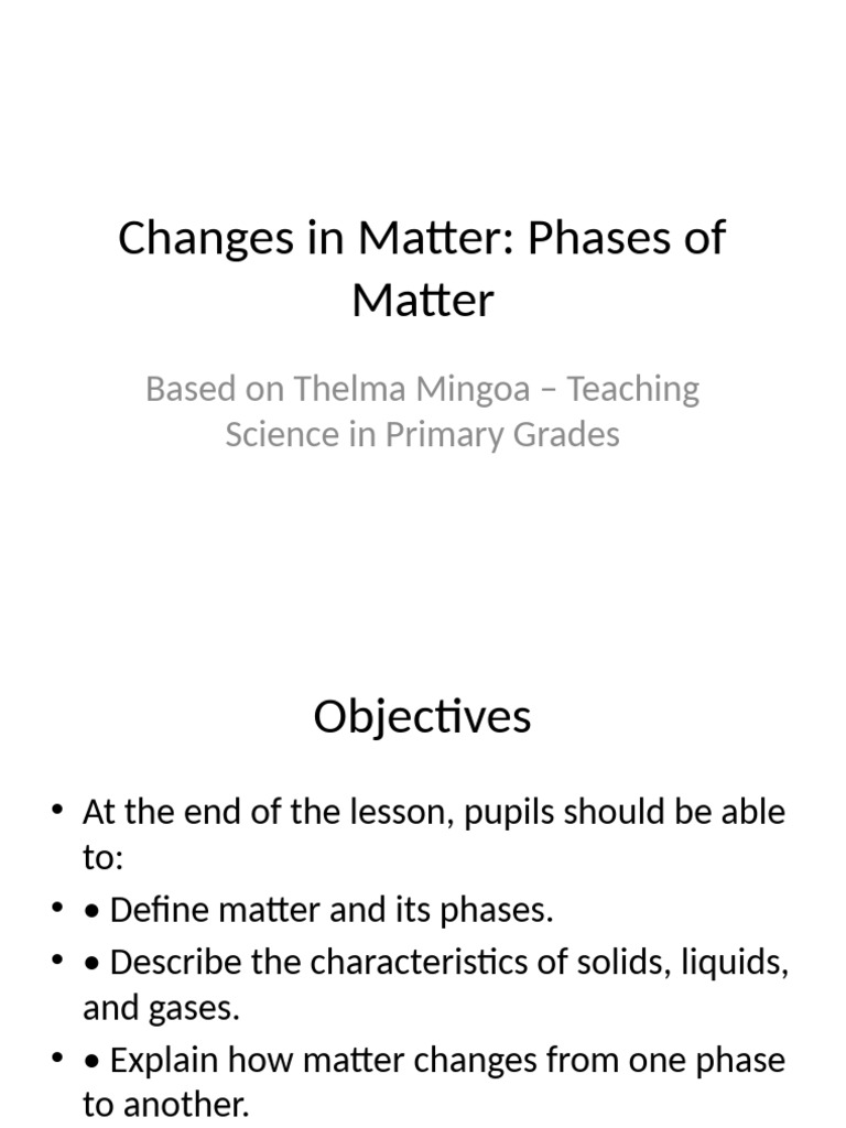 Changes in Matter Phases | PDF