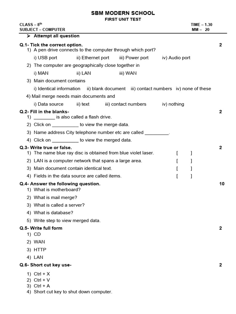 Computer CLASS 7 | PDF