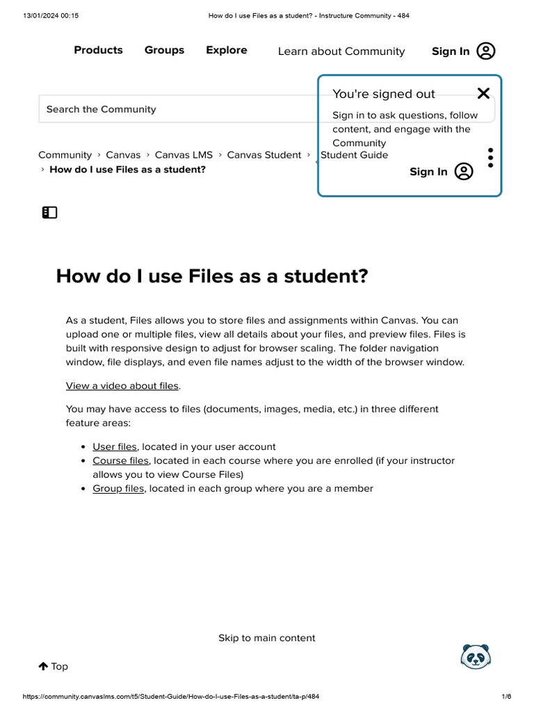 How Do I Use Files As A Student - Instructure Community - 484 | PDF ...