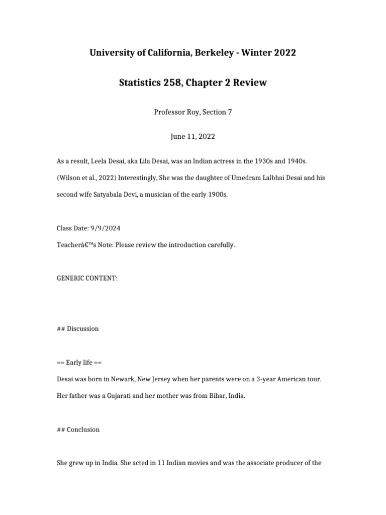 Statistics 258 Chapter 2 Review | PDF | Cinema Of India