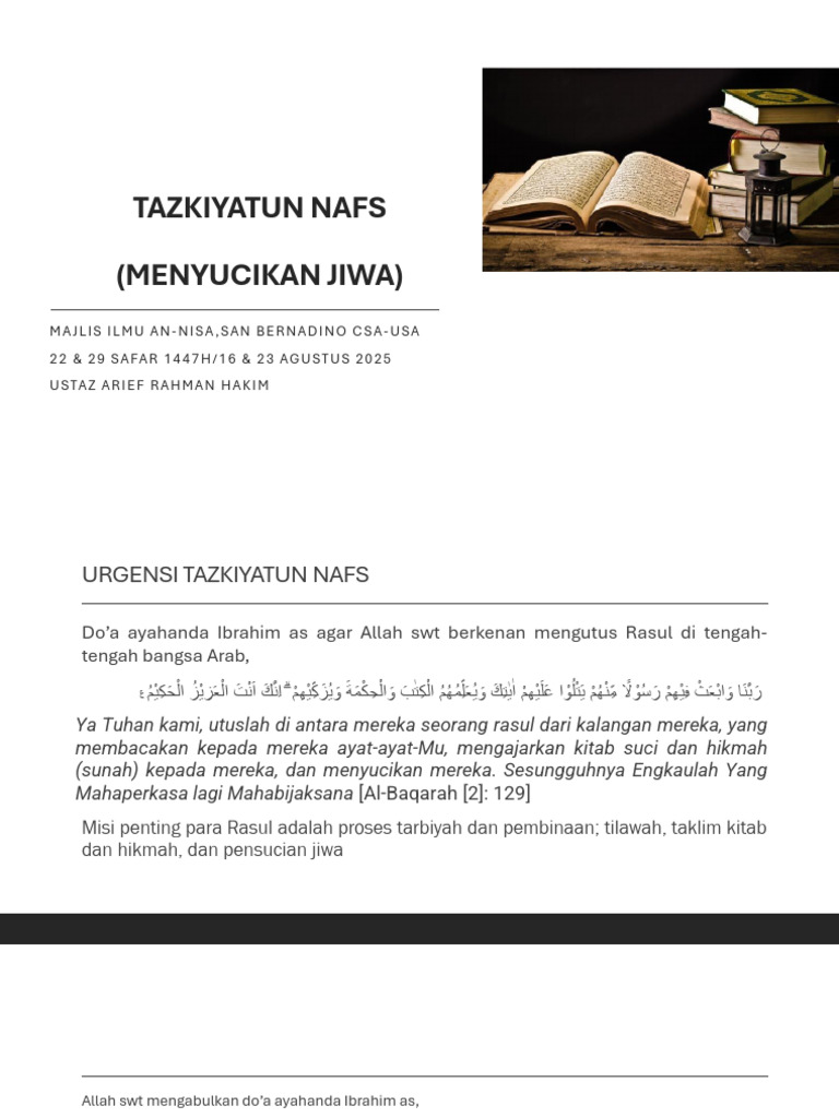 Urgensi Tazkiyatun Nafs dalam Islam | PDF