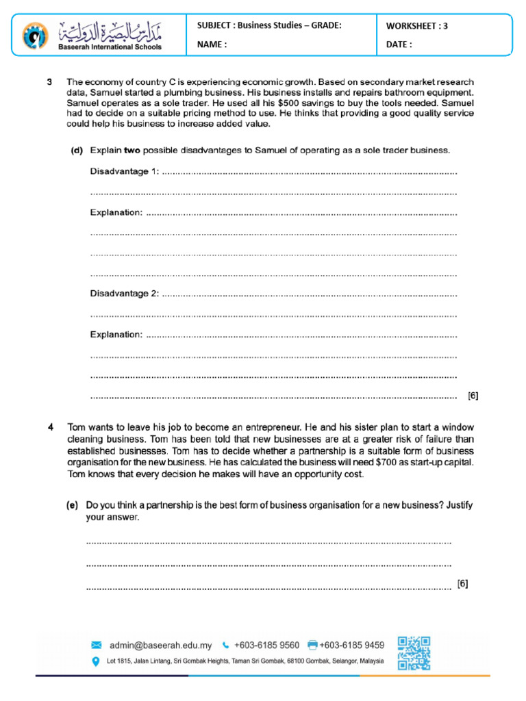 Worksheet Grade 10 | PDF