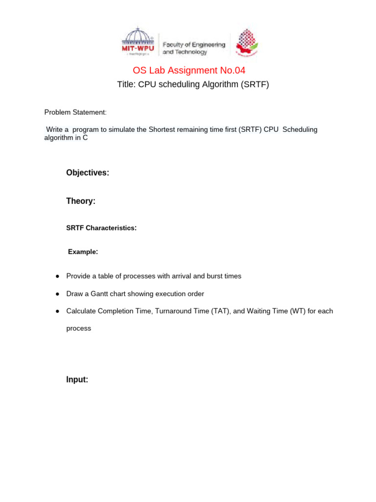 Writeup Assignment 4-SRTF | PDF