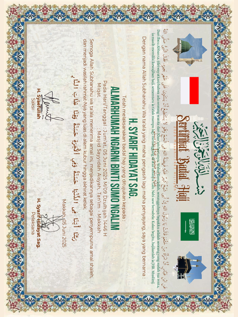 Sertifikat Badal Haji | PDF