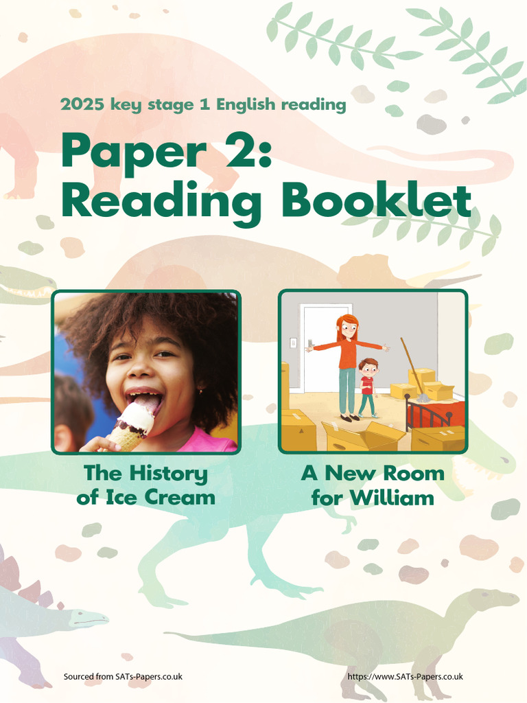 KS1 Reading Paper 2025 Booklet | PDF | Ice Cream | Copyright