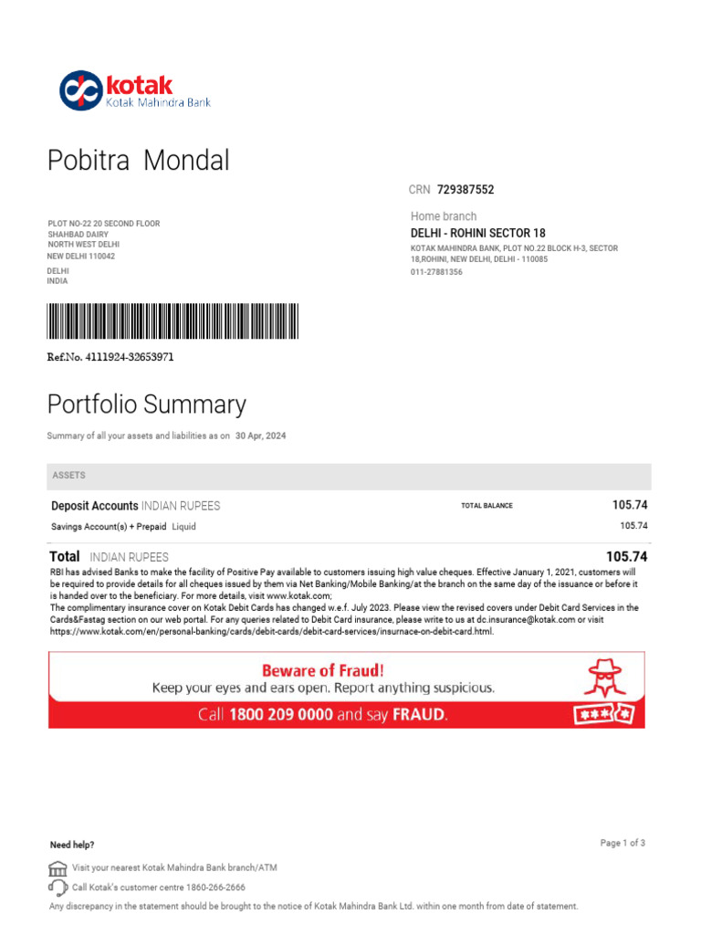 Pobitra Statement Unlocked | PDF | Banks | Debit Card