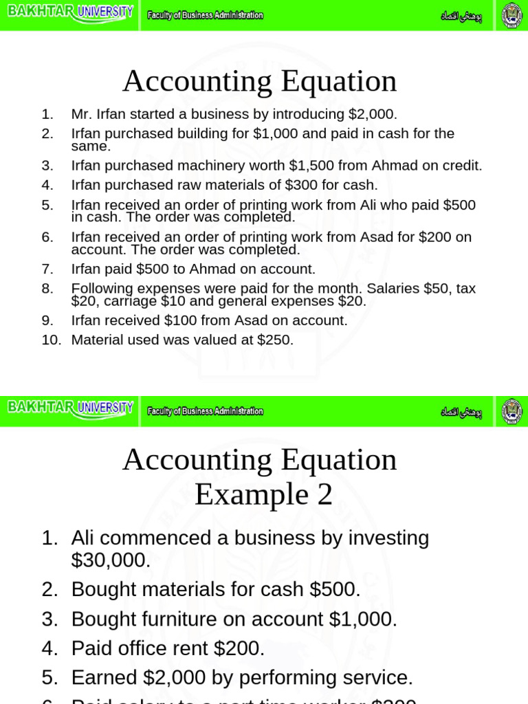 2- Accounting Equation (2) | PDF | Bookkeeping | Debits And Credits