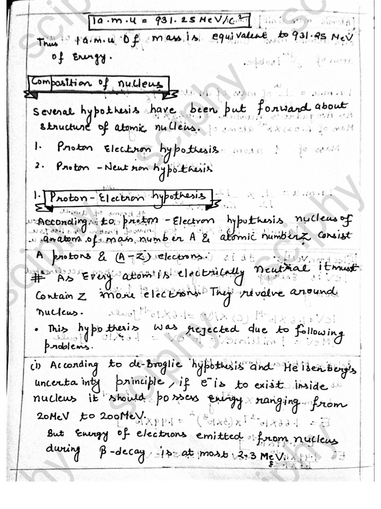Atom & Nuclei Note-21 | PDF
