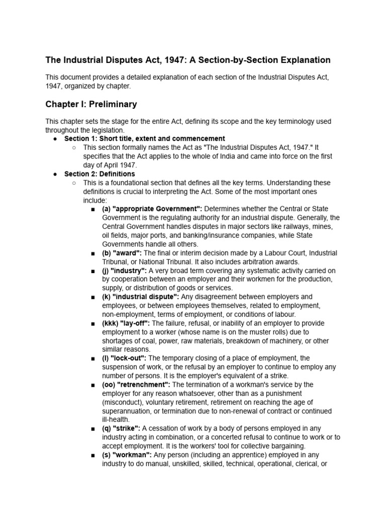 Industrial Disputes Act 1947 Explained | PDF | Strike Action | Tribunal