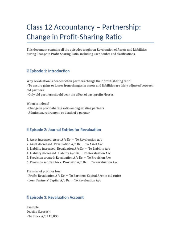 Partnership Profit-Sharing Ratio Changes | PDF | Goodwill (Accounting ...