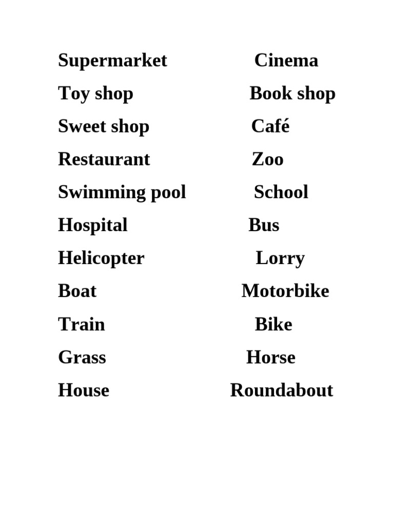 30 Singular Nouns 2 Per Line | PDF