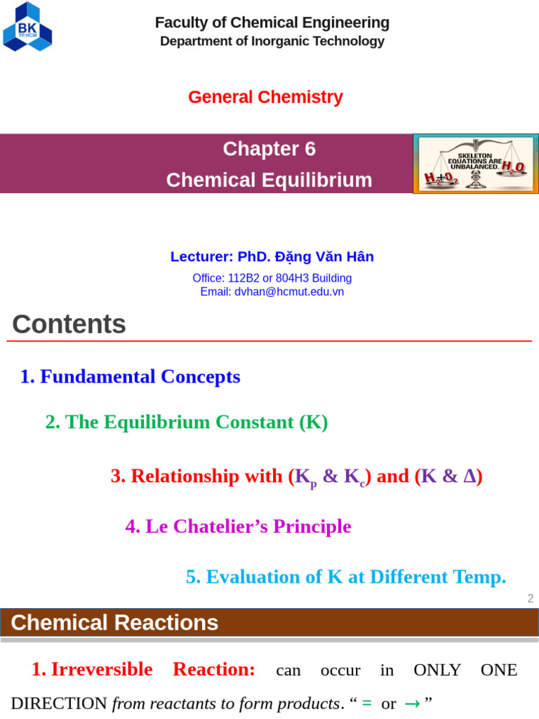 Chapter 6 - Chemical Equilibrium - Updated 2023 | PDF | Chemical Equilibrium | Analytical Chemistry