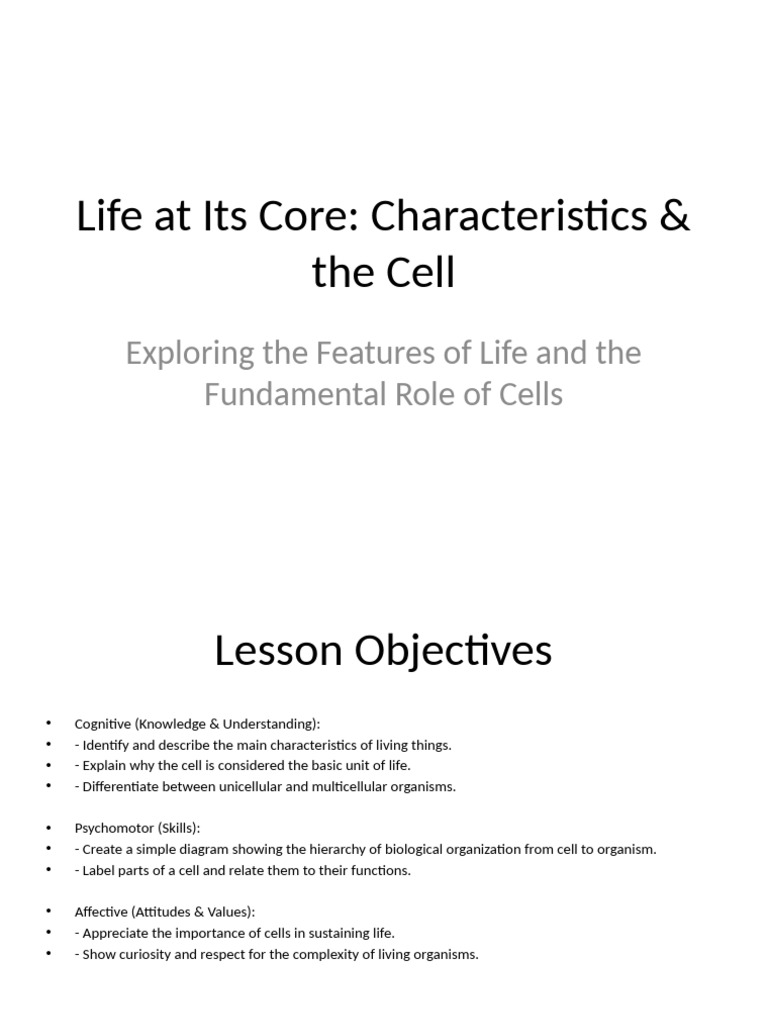 Characteristics of Life and Cell | PDF | Life | Cell (Biology)