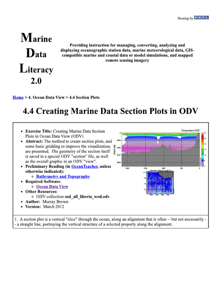 ODV5 - Creating Marine Data Section Plots in ODV | PDF