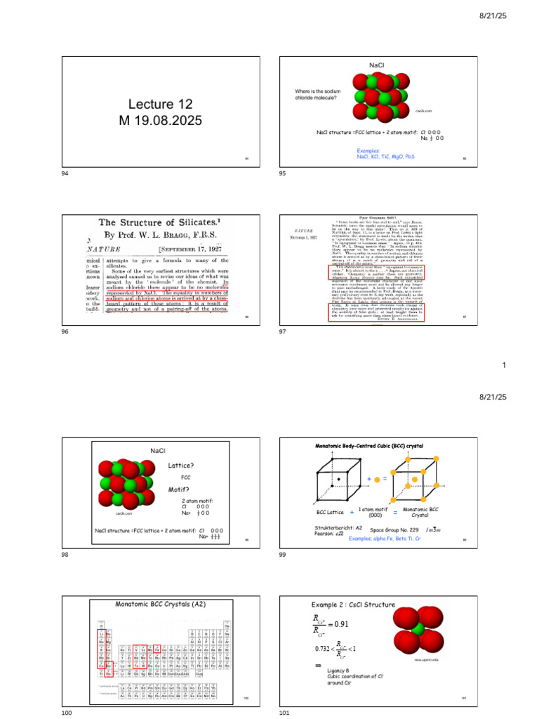 L12 Structure of Solids | PDF | Biophysics | Analytical Chemistry