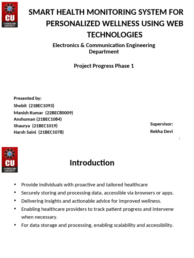 Smart Health Monitoring System Overview | PDF | Internet Of Things ...