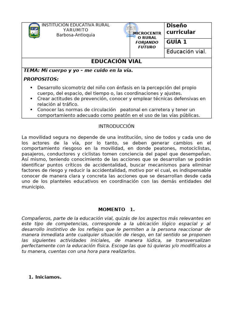 Guía de Educación Vial para Niños | PDF | Peatonal | Semáforo