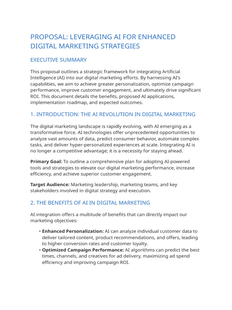 AI in Digital Marketing Proposal - Part1 | PDF
