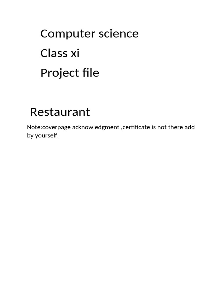 Compute Science PROJECT FILE COMPLETED | PDF