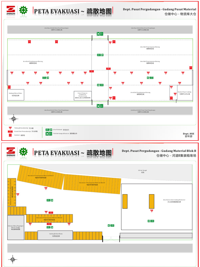 1# Map Evakuasi Area Gudang Pusat Material 主要材料仓库区疏散图 | PDF