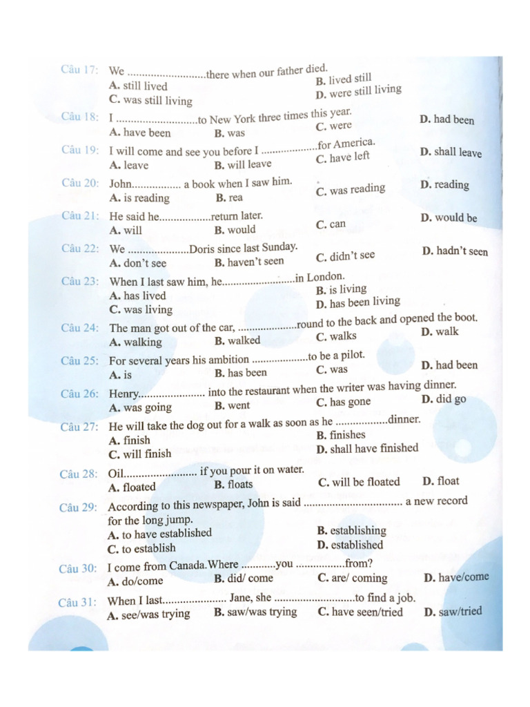 Tenses Excercises | PDF