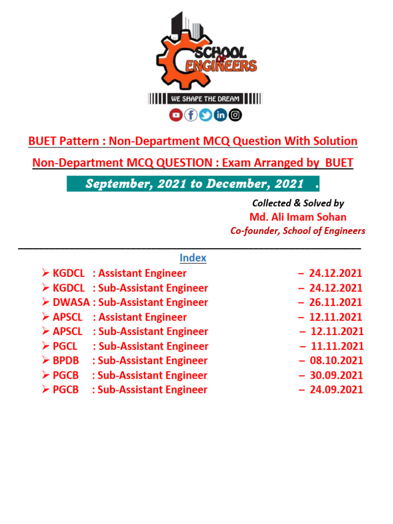 BUET Non Dec'2021 Solved by SOE | PDF