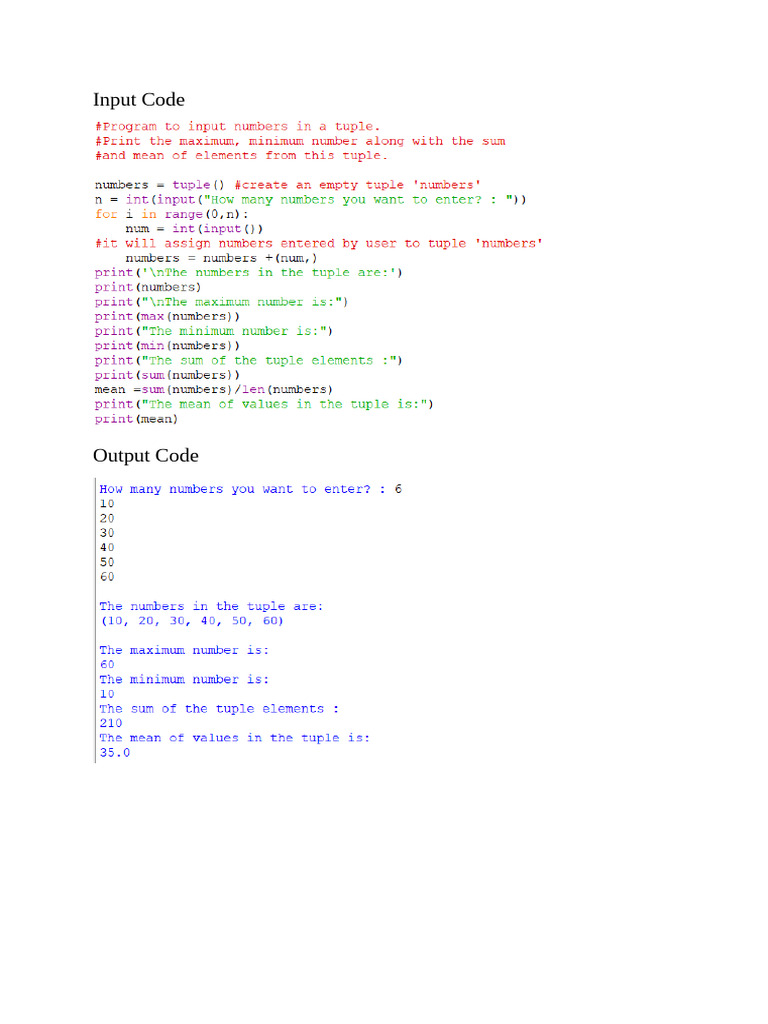 Input Code | PDF