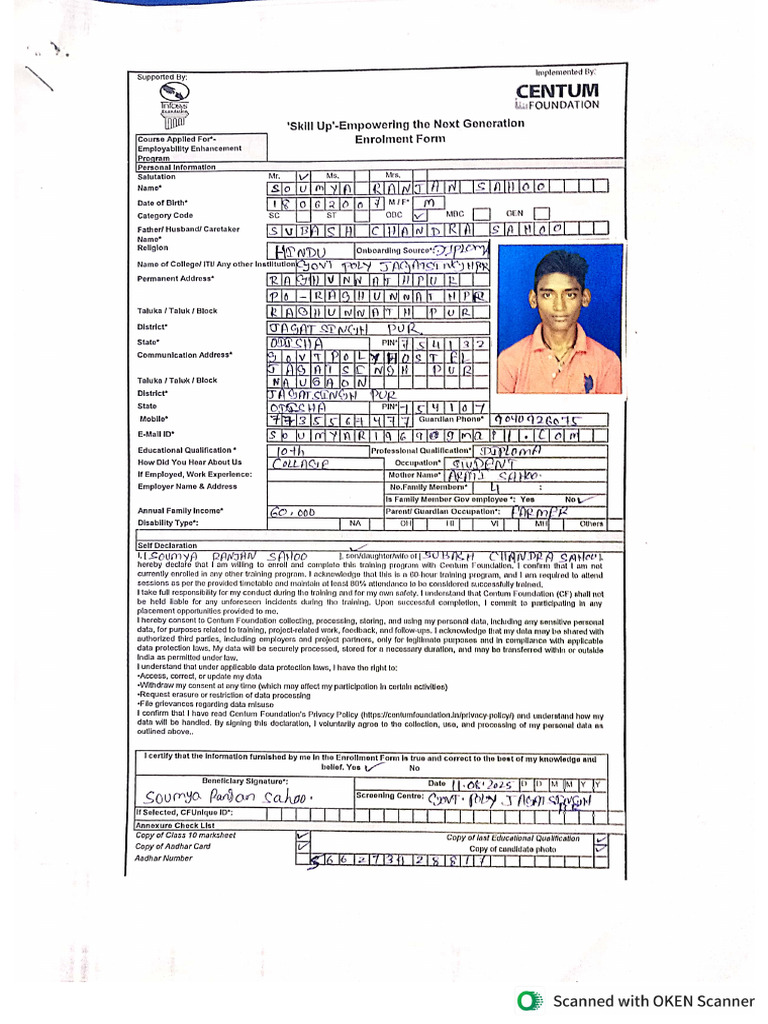 Soumya Ranjan Sahoo, Regd No-F23158002050 | PDF