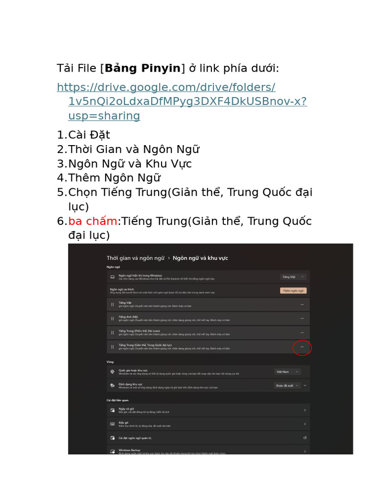 Hướng Dẫn Cài Pinyin Window | PDF