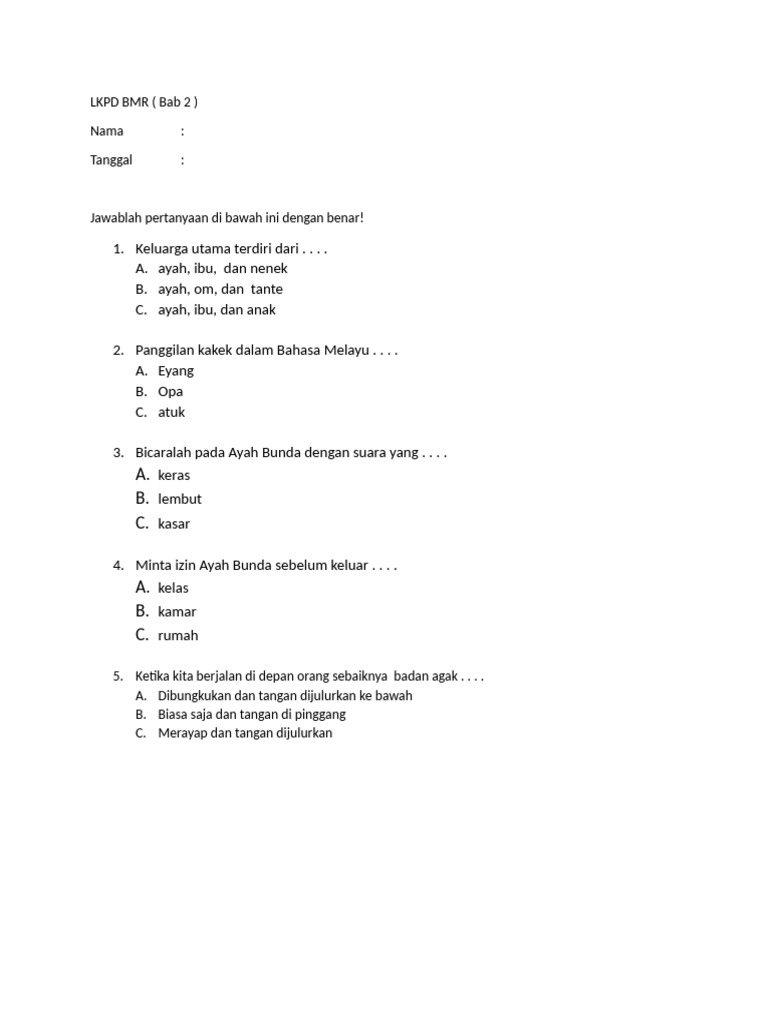 LKPD BMR Bab 2 | PDF