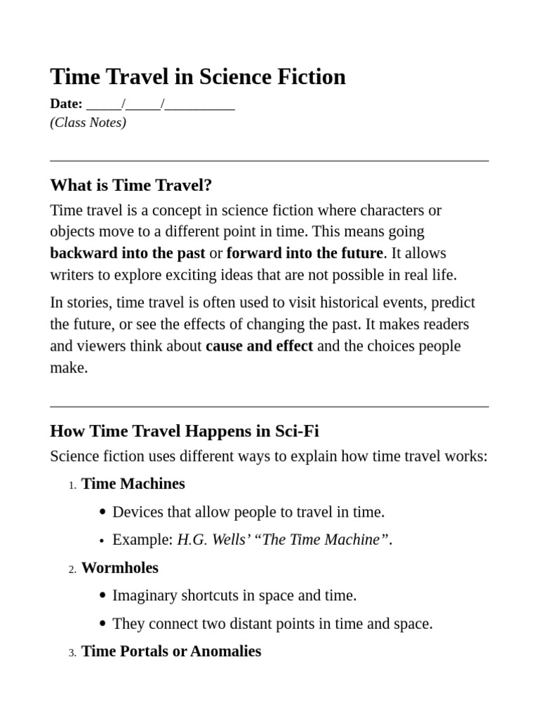 Exploring Time Travel in Sci-Fi | PDF | Time Travel