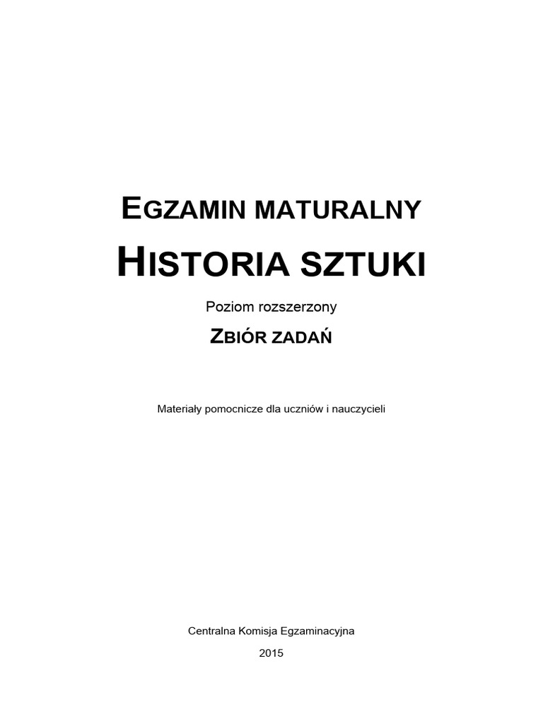 Matura Zbior Zadan Historia Sztuki | PDF