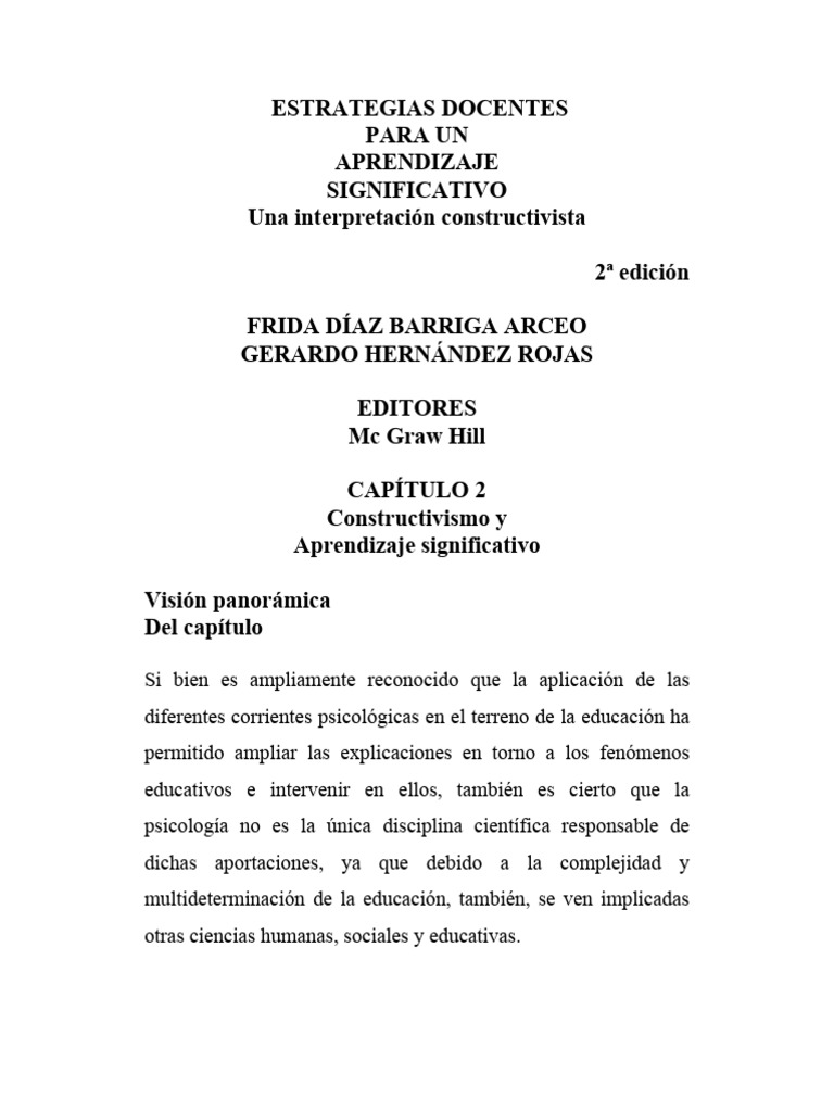 2 Estrategias Diaz Barriga | PDF | Aprendizaje | Constructivismo ...