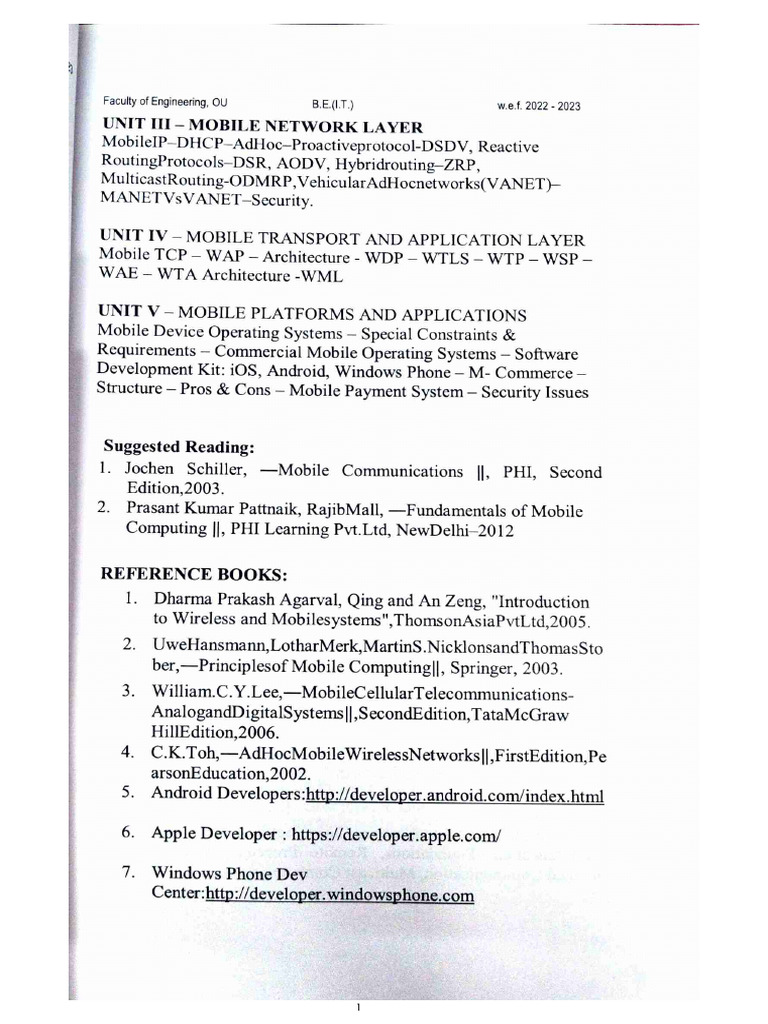 Mobile Computing Syllabus | PDF