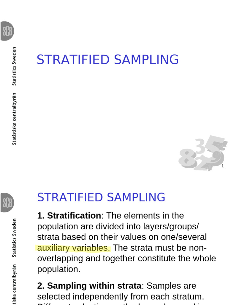 Stratified Sampling | PDF | Stratified Sampling | Sampling (Statistics)