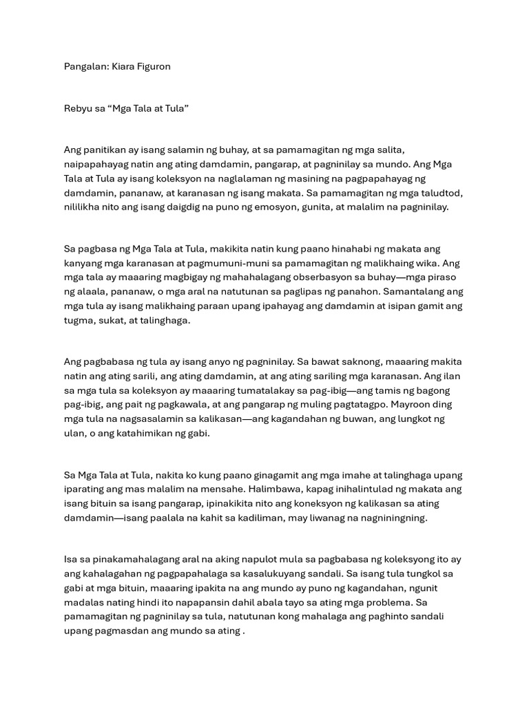 Mga Tala at Tula | PDF