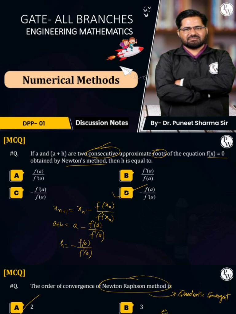 (Engineering Mathematics) Numerical Methods DPP 01 Discussi | PDF