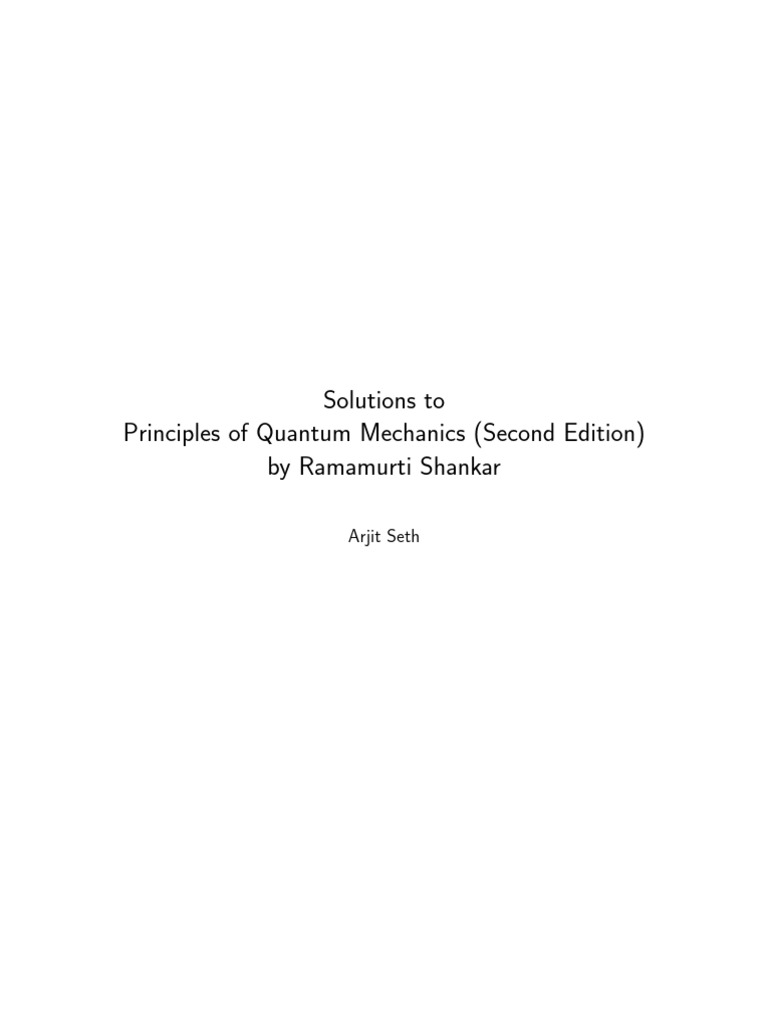 Shankar Solutions | PDF | Eigenvalues And Eigenvectors | Hamiltonian Mechanics
