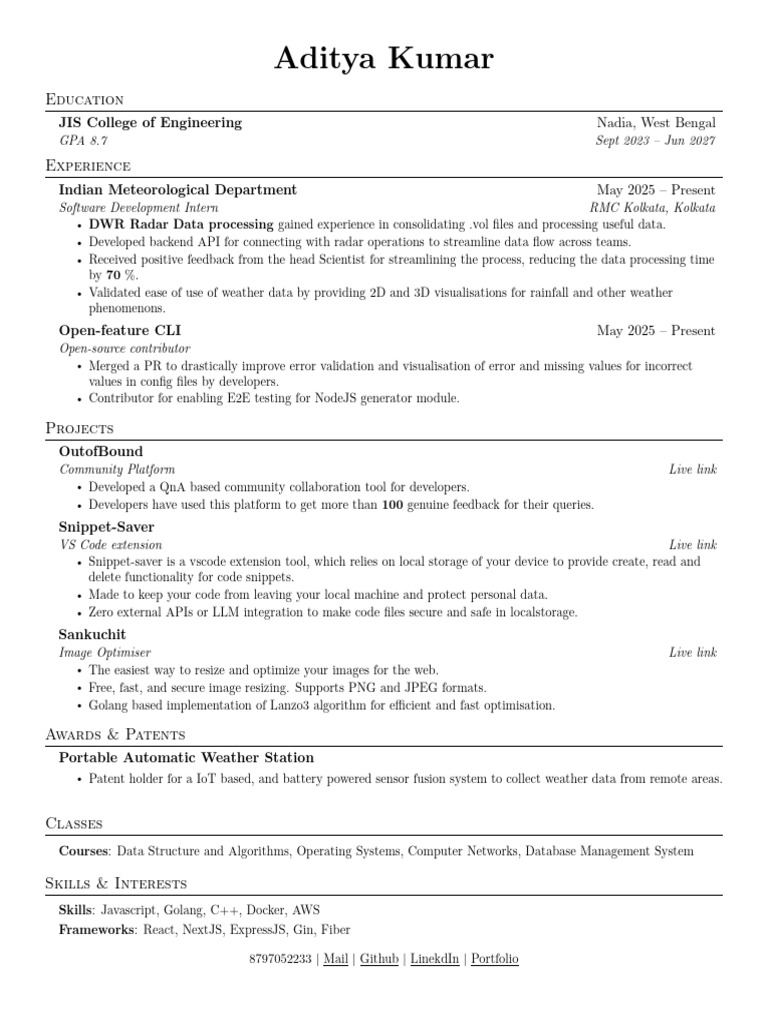 Aditya Resume | PDF | Computer File | Computer Science