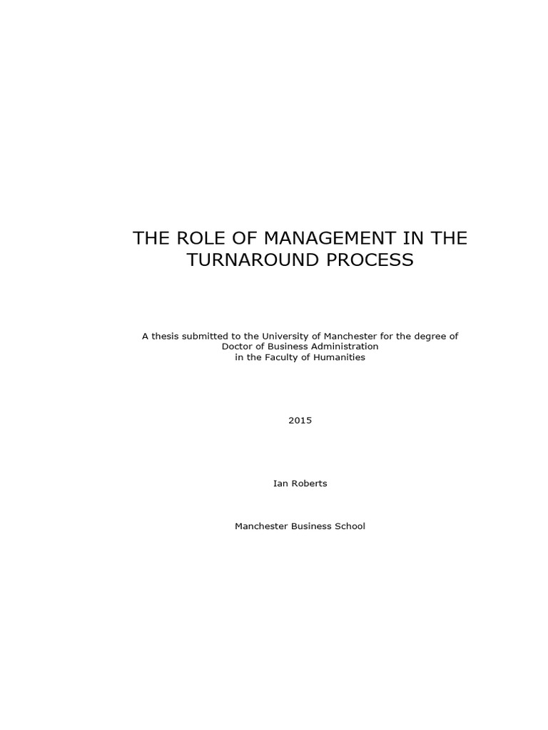 Role of Turnaround Management | PDF | Intellectual Property | Case Study
