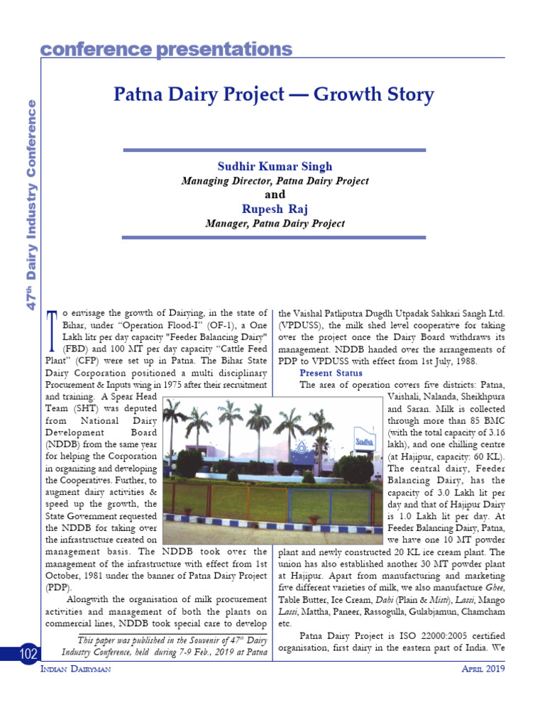 ID V71 No4 Patna-Dairy-Project | PDF | Dairy | Milk