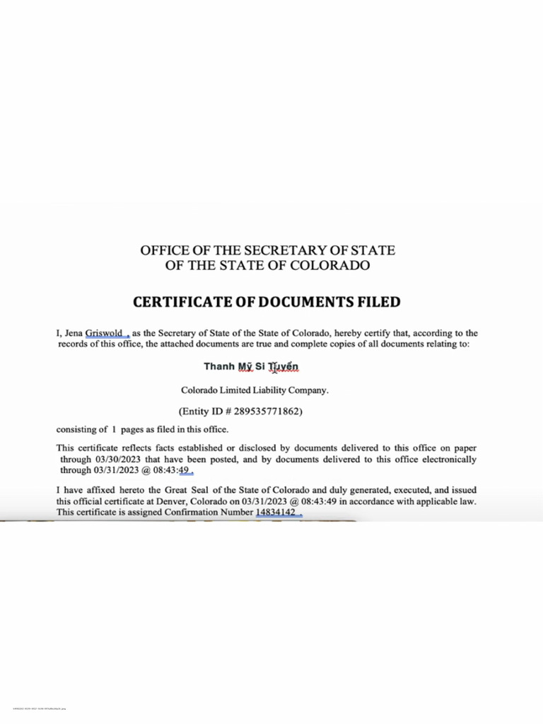 Colorado SOS Packet Combined | PDF