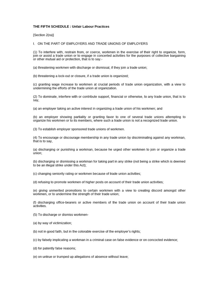 Unfair Labour Practices Overview | PDF | Trade Union | Strike Action