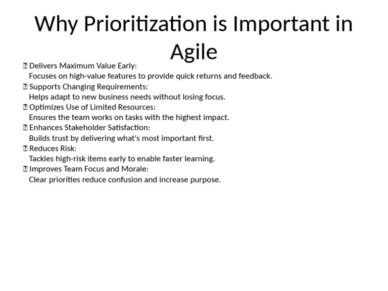 Why Prioritization Is Important in Agile | PDF