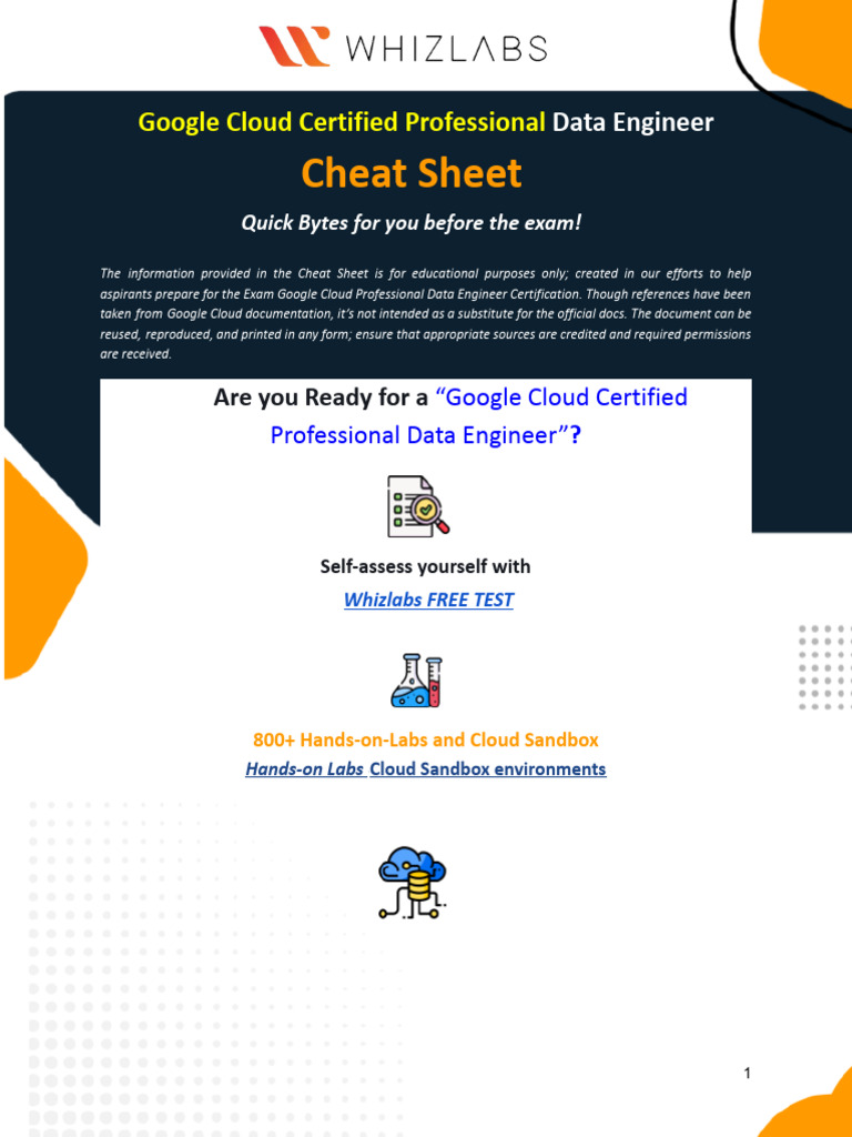 Cheat Sheet GCP Data Engineer Professional | PDF | Cloud Computing | Databases