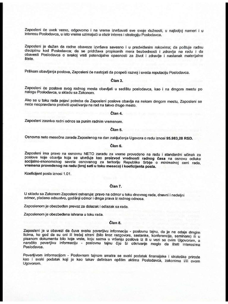 Employment Contract Another Page | PDF